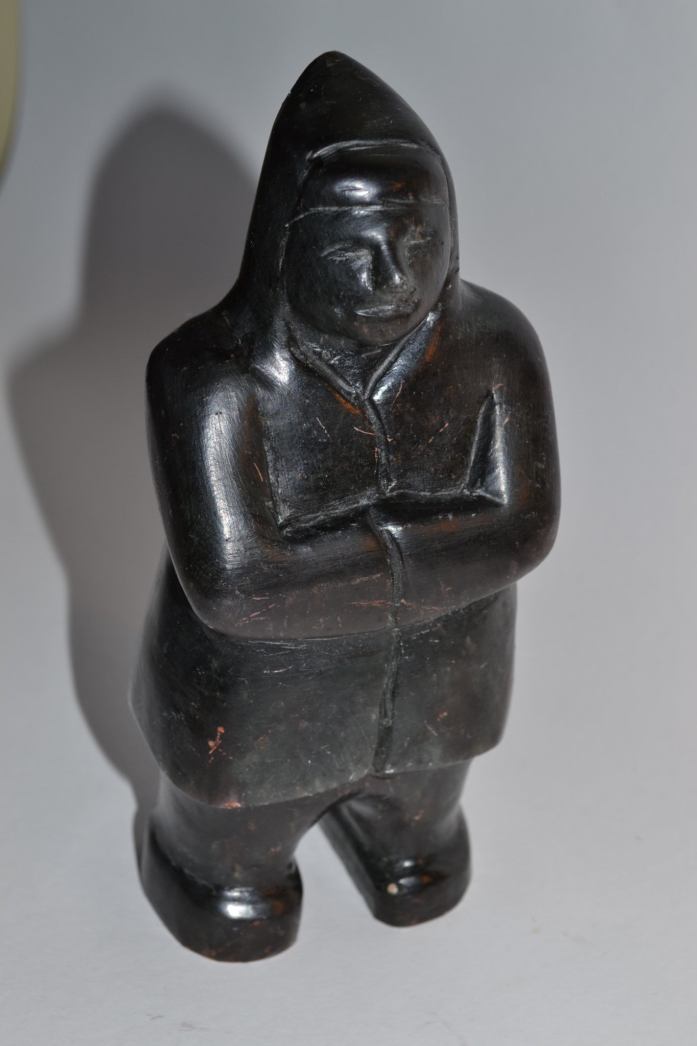 Standing Stark Inuk in Parka Inuit Carving | Langford Gallery